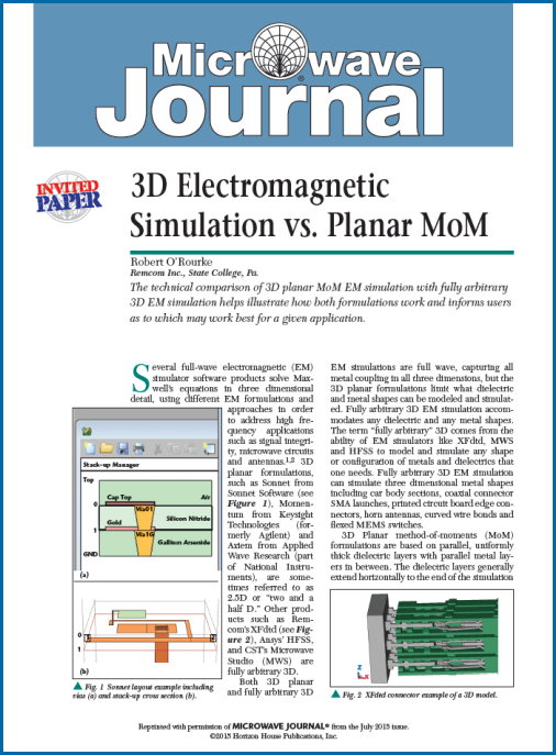 3D Electromagnetic Simulation vs. Planar MoM | Remcom
