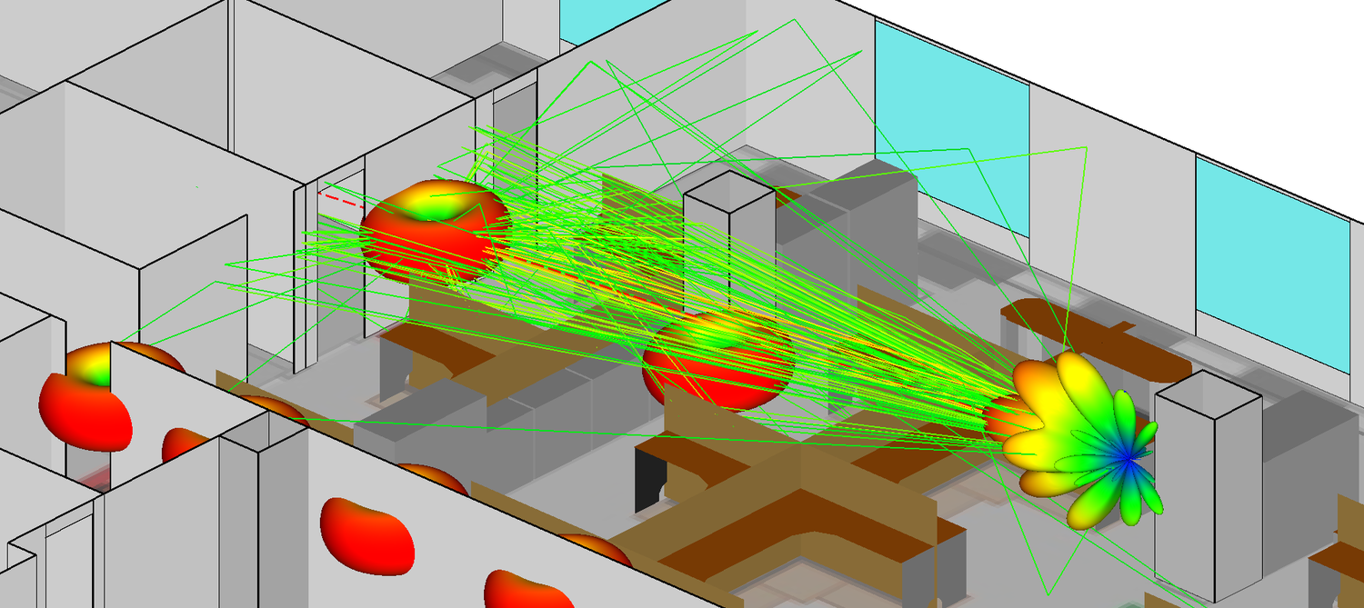 mmWave Ray-Tracing Simulation with Diffuse Scattering in an Office Environment | Remcom